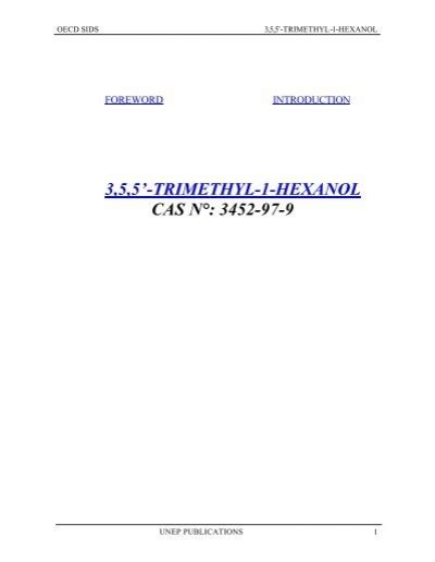 355 Trimethyl 1 Hexanol Cas NÂ° 3452 97 9