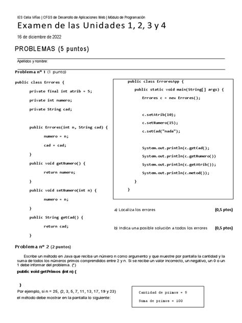 Examen Programación 1 Parte Pdf Factura Ingeniería Informática