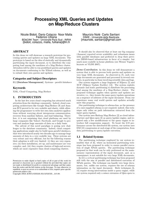 Pdf Processing Xml Queries And Updates On Mapreduce Clusters