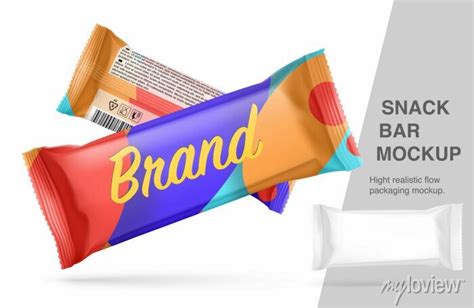 Hight Realistic Flow Packaging Mockup Vector Illustration Isolated