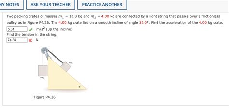 [solved] Two Packing Crates Of Masses M1 10 0kg And M2 4 0