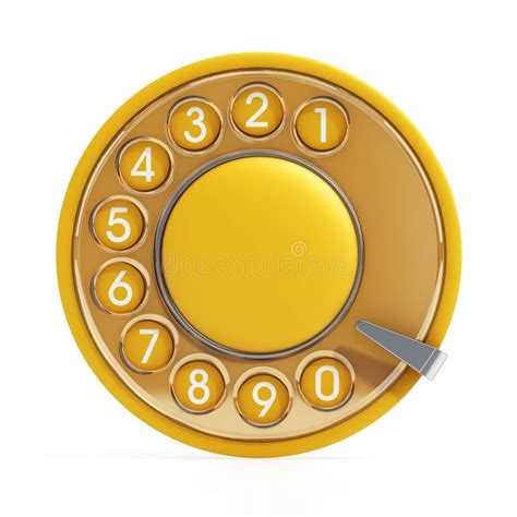 Yellow Rotary Dial Of An Analogue Telephone 3d Illustration Stock Illustration Illustration