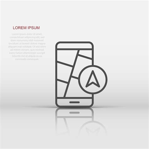 Premium Vector Smartphone Map Icon In Flat Style Mobile Phone Gps