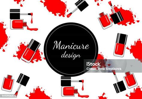 매니큐어 빨간 병이 튀고 떨어집니다 아름다움과 화장품 배경입니다 광고 전단지 배너 전단지에 사용합니다 매니큐어 미용술에 대한 스톡 벡터 아트 및 기타 이미지 Istock