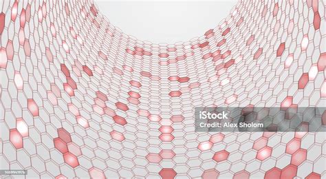 육각형과 추상적 인 벡터 배경 가상 세계의 풍경과 풍경 3d 디자인 3차원 형태에 대한 스톡 벡터 아트 및 기타 이미지 3차원 형태 Brand Name Video