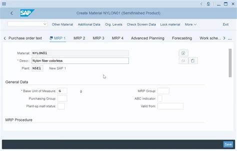 How To Create A Material In SAP