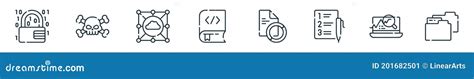 Programming Line Icons Linear Set Quality Vector Line Set Such As Folder Analysis