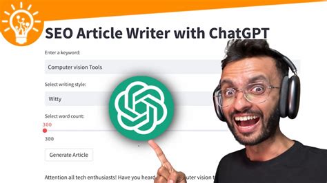 Code Your Own Chatgpt Article Generator With Python And Streamlit Youtube