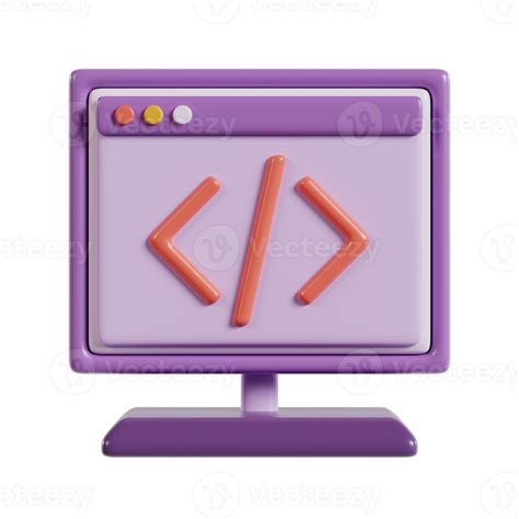 A Stylized Computer Monitor Displaying Code Symbols Representing Programming And Technology