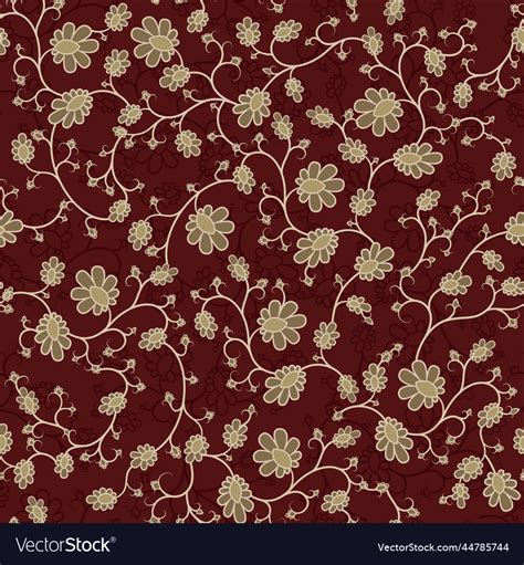Oriental Floral Ornament Seamless Pattern Vector Image