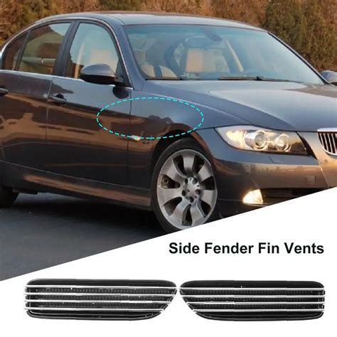 사이드 펜더 벤트 그릴 스크래치 방지 자동차 스타일링 블랙 자동차 부품 사이드 에어 플로우 벤트 Bmw E46 M3