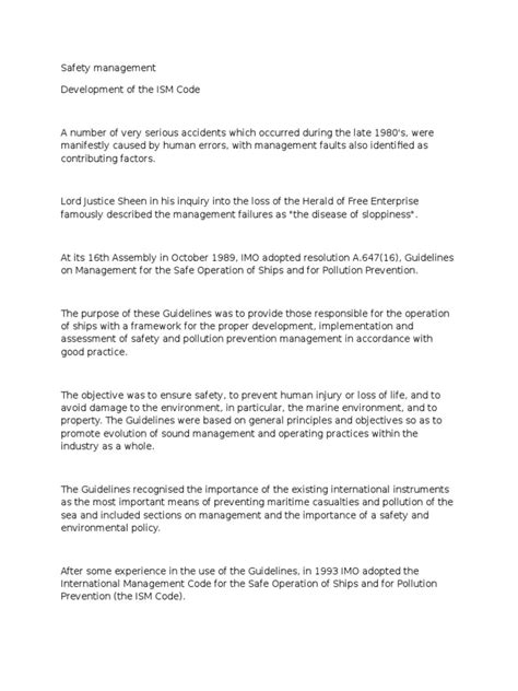 International Safety Management Code Pdf Safety Verification And