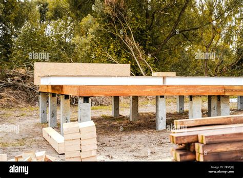 Building Construction Of Wooden Frame House Made Of SIP Structural Insulated Panels OSB