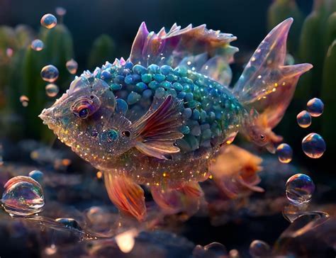 Premium Ai Image A Fish With A Bubble In Its Mouth