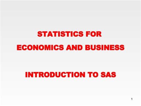 Sas Statistical Analysis System Pptx