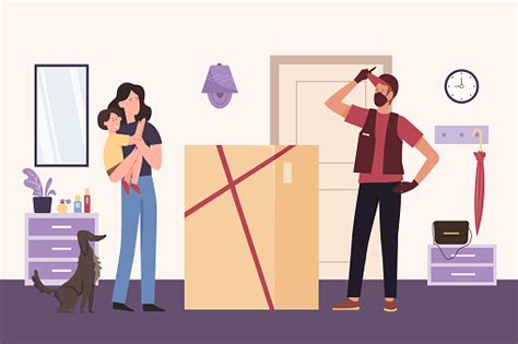 의료용 마스크의 택배가 고객에게 상품이 담긴 대형 골판지 상자를 배달합니다 상자에 대한 스톡 벡터 아트 및 기타 이미지 상자 배달 규모 Istock