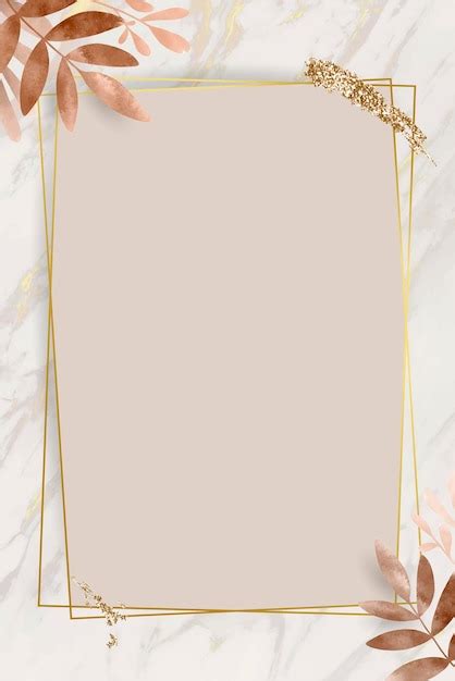 Premium Vector Leafy Golden Rectangle Frame Vector