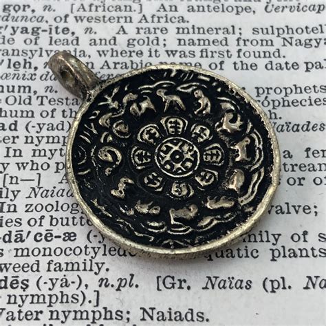 Vintage Look Tibetan Brass Medallion Ornate Brass Pendant Etsy