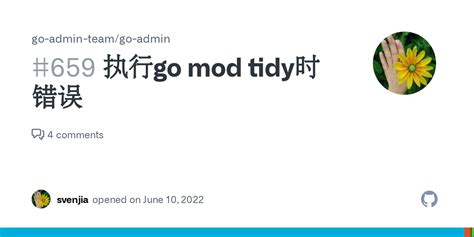执行go Mod Tidy时错误 · Issue 659 · Go Admin Teamgo Admin · Github