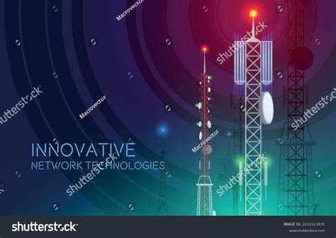 communication towers background editable text view stock vector royalty free 2231523935