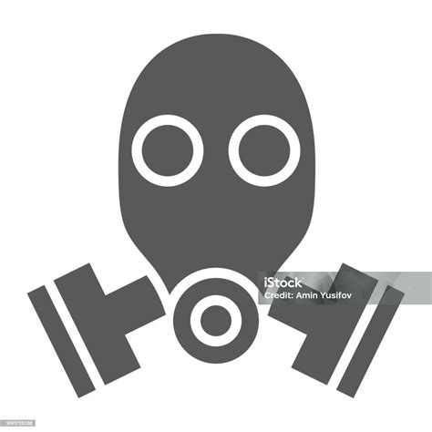 가스 마스크 문자 모양 아이콘 방어와 군대 호흡기 서명 벡터 그래픽 백색 배경에 단단한 패턴 10에 대한 스톡 벡터 아트 및