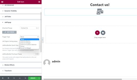 popup trigger events overview crocoblock