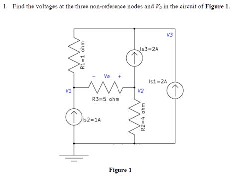 Solved 1 Find The Voltages At The Three Non Reference Nodes