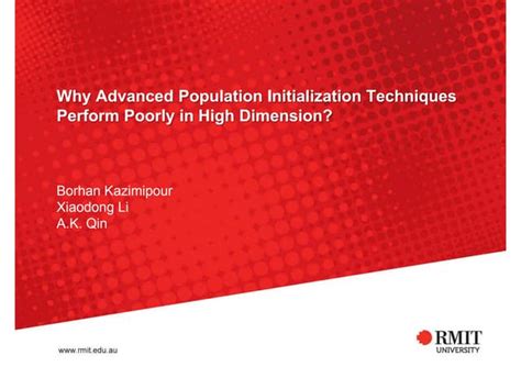 why advanced population initialization techniques perform poorly in