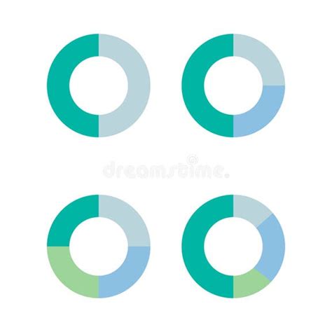 pie chart vector circular infographic segments green blue sections data visualization