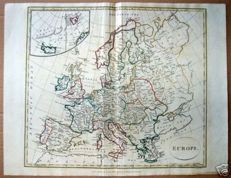 Large Spectacular Hand Colored Map Of Europe 1799 20342432