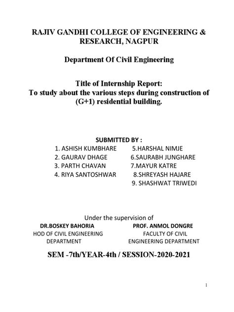 Final Intership Pdf Foundation Engineering Stairs