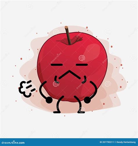 Cute Apple Vector Character Illustration Stock Vector Illustration Of Expression Fruity