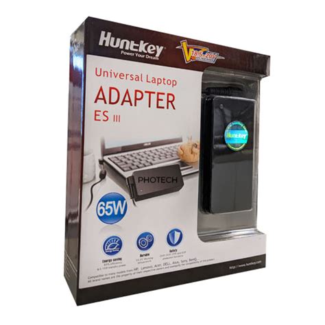 HuntKey 65W ES III Universal Laptop Adapter With 10 Tips PHOTECH