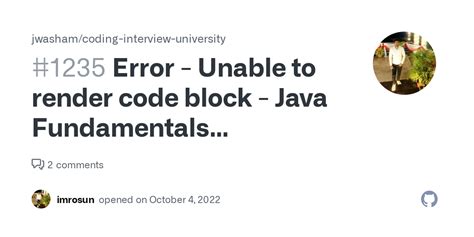 Error Unable To Render Code Block Java Fundamentals Cheatsheet