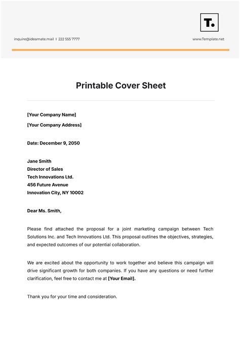 Free Cover Sheet Template To Edit Online
