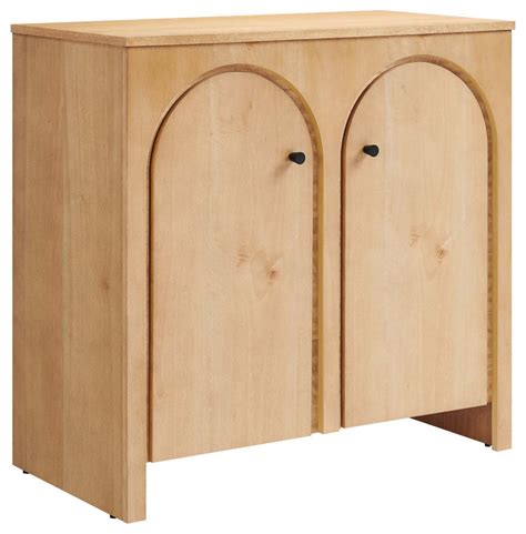 Appia 2 Door Arched Door Storage Cabinet Oak Transitional Storage Cabinets By First Of A