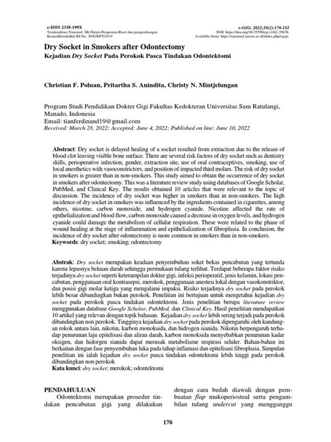 Dry Socket Pdf Medicine Diseases And Disorders