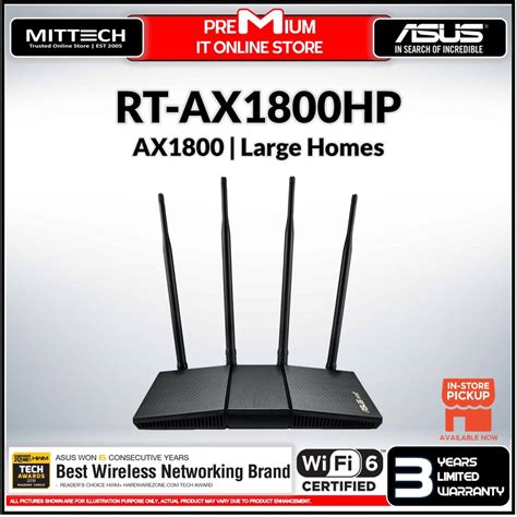 Asus RT AX1800HP WIFI 6 Router AX1800 Dual Band WiFi 6 Compatible With ASUS AiMesh WiFi
