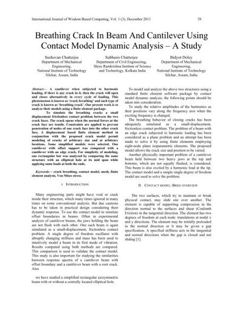 Breathing Crack In Beam And Cantilever Using Contact Model