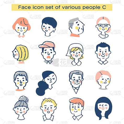 人脸图标设置不同的人素材 花瓣网