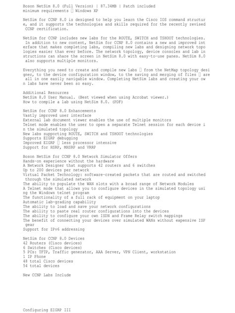 boson netsim 8 0 pdf router computing computer network