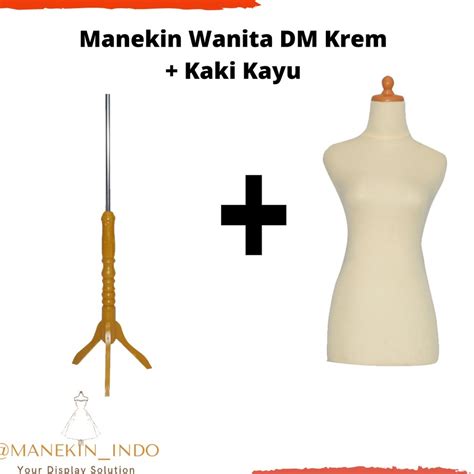 Jual Top Sale Manekin Wanita Dewasa Kain Dm Krem Tiang Kayu Manekin