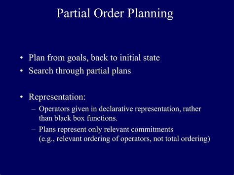 Ppt Partial Order Planning Powerpoint Presentation Free Download