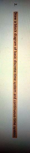 Solved Draw A Block Diagram Of A Basic Discrete Time System And