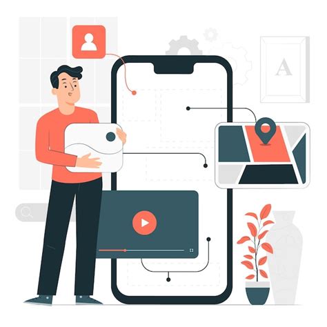 Free Vector Mobile Development Concept Illustration