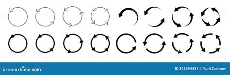 Circle Arrow Icon Set Circular Arrow Icon Refresh Reload Set Of Circle Arrows Stock Vector
