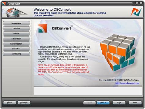 Getting Started Dbconvert