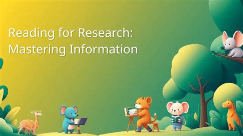 Reading For Research Mastering Information