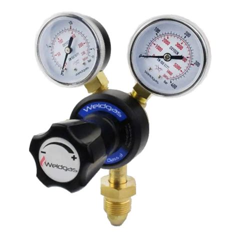 Weldgas Single Stage Economy 2 Gauge Oxygen Regulator Base Entry