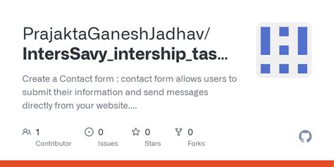 Github Prajaktaganeshjadhavinterssavyintershiptask1 Create A Contact Form Contact Form